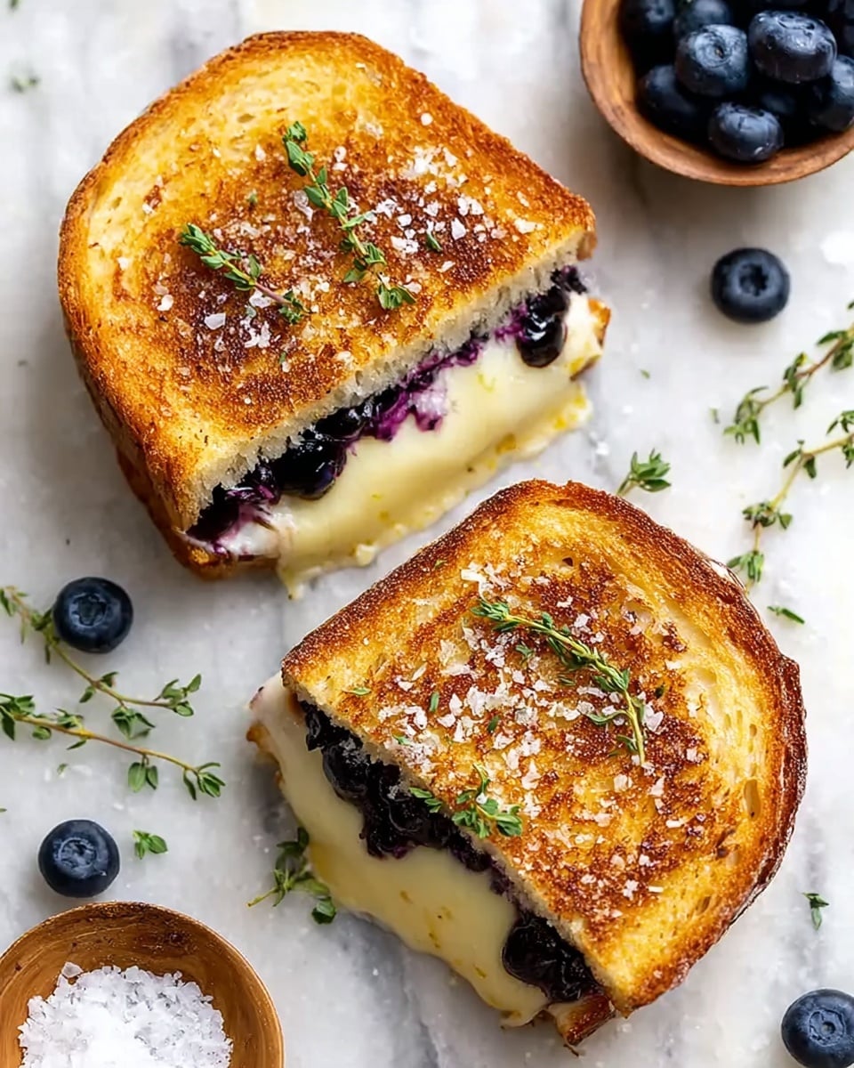Crispy Blueberry Grilled Cheese with Lemon Thyme Jam | Decadent & Flavorful