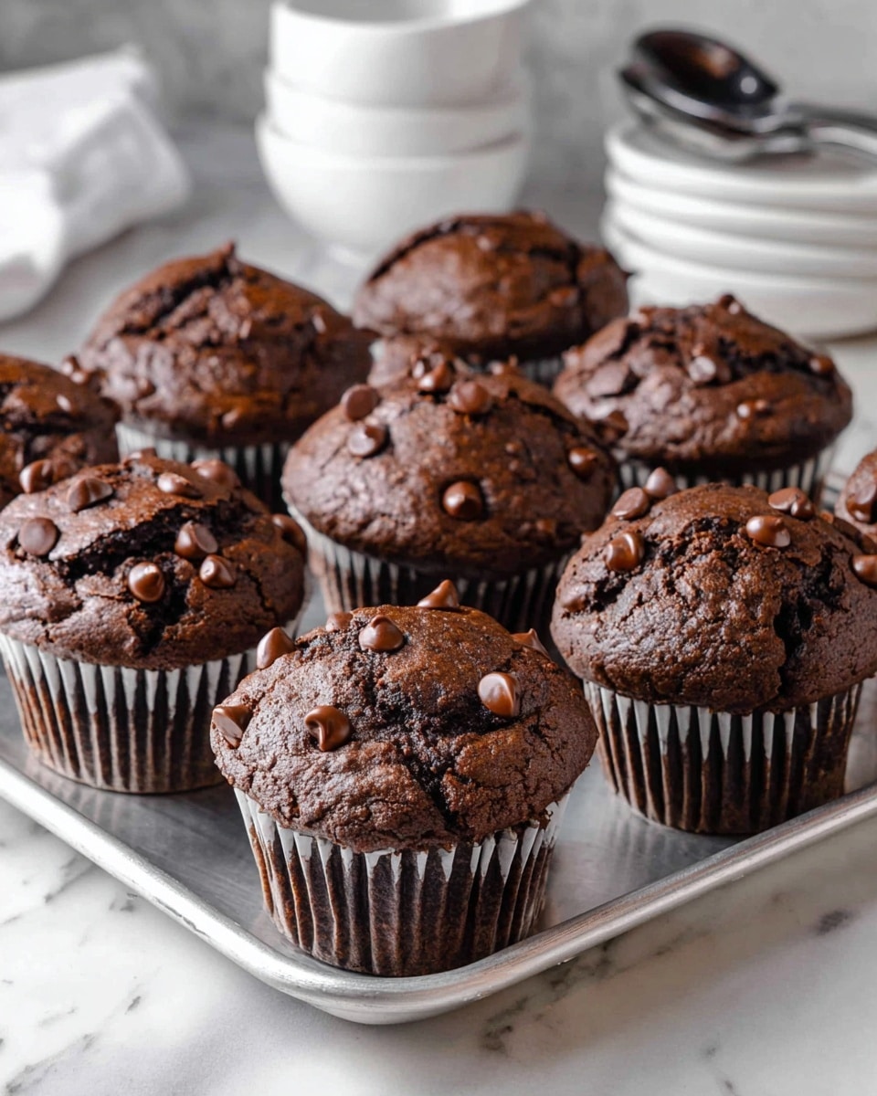 Sour Cream Double Chocolate Muffins - Delicious & Moist